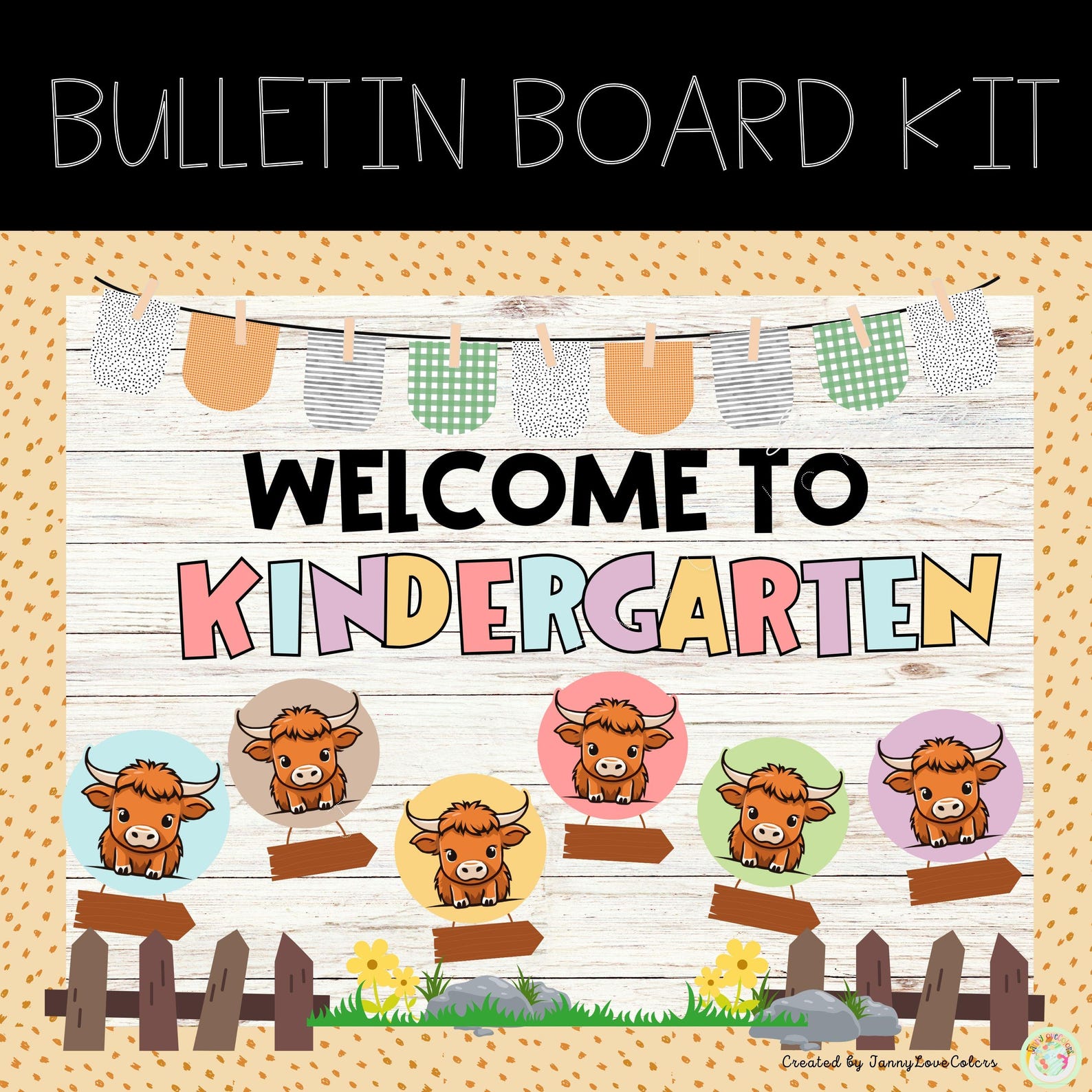 Highland Cow Classroom Bulletin Board Kit: Back to School Decor ...