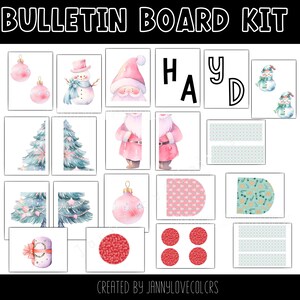 Pastel Christmas Bulletin Board Kit: Classroom Decor (printable) - Etsy