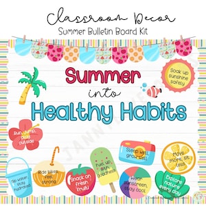 Summer Healthy Habits Bulletin Board Kit: Classroom Decor (printable ...