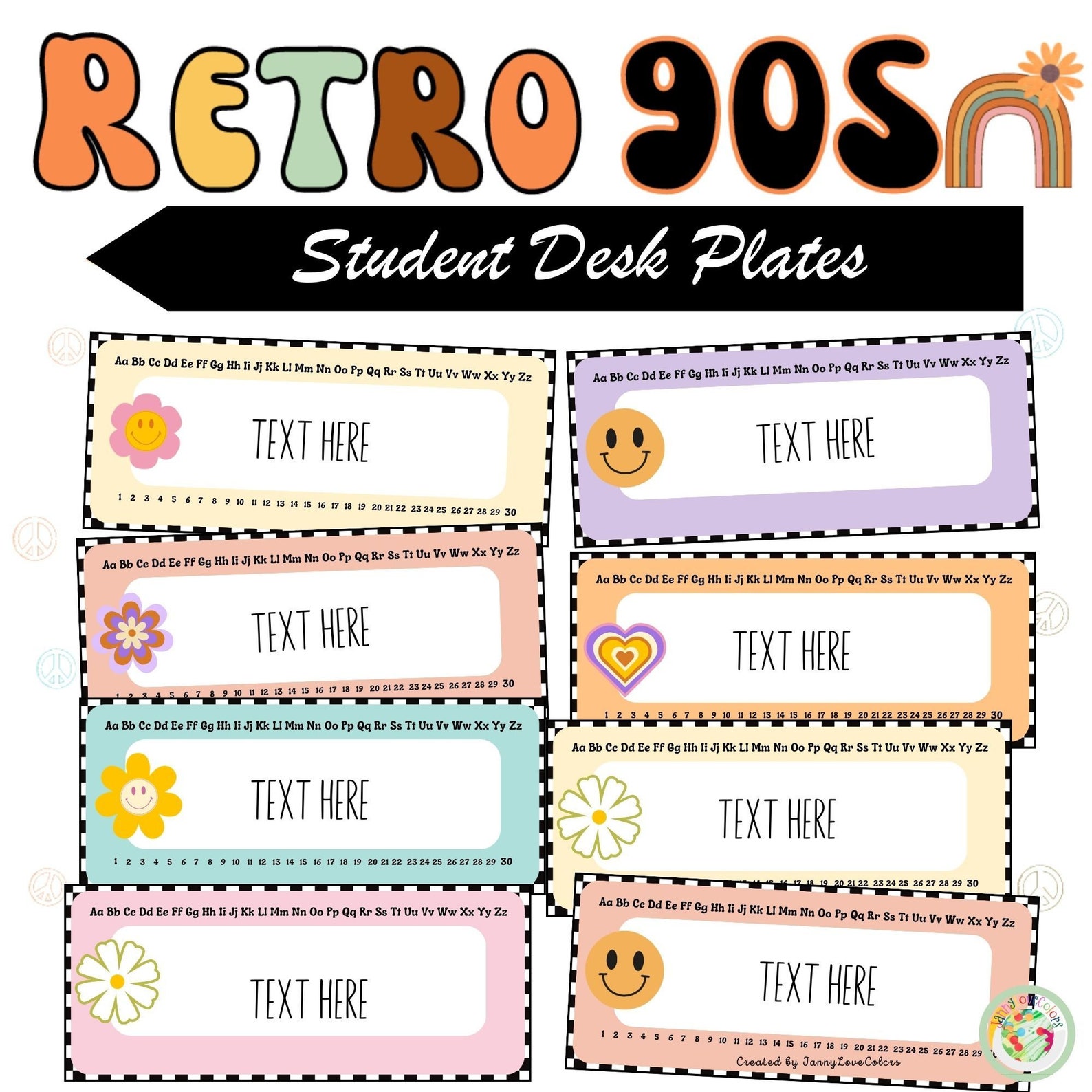 Retro 90s Theme Classroom Decor BUNDLE | Printable | Digital Download ...