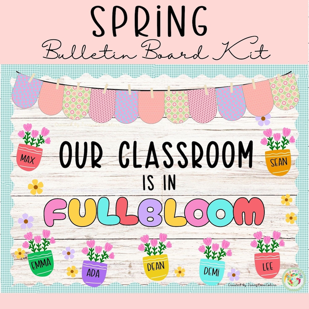 Spring Flowers Blooming Bulletin Board Kit | Door Decor | Printable - Etsy