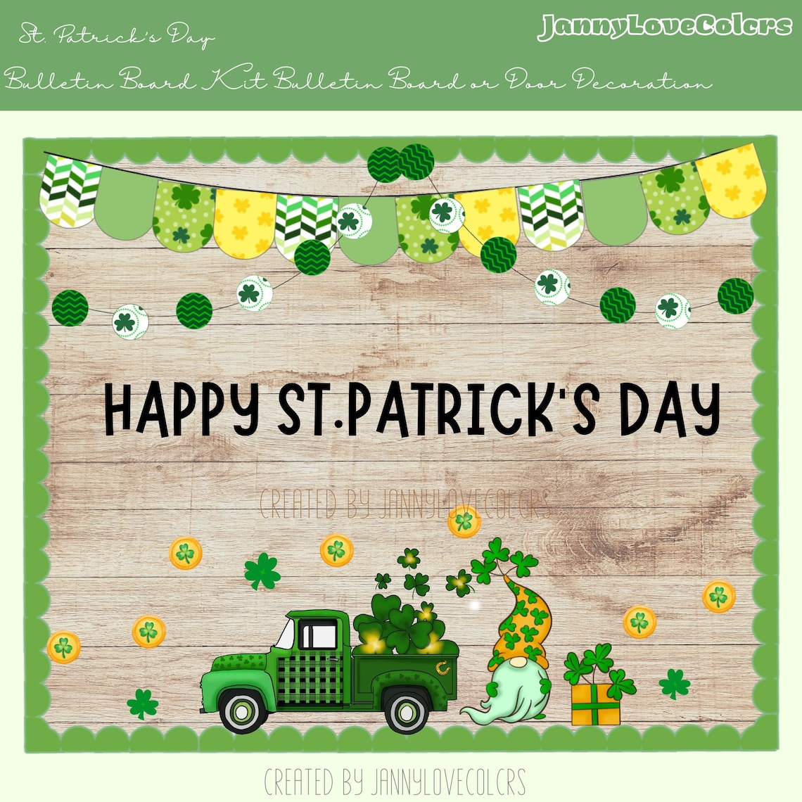 St. Patrick's Day Bulletin Board Kit Printable March - Etsy