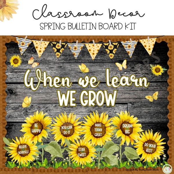 Sunflower Classroom Bulletin Board - Etsy