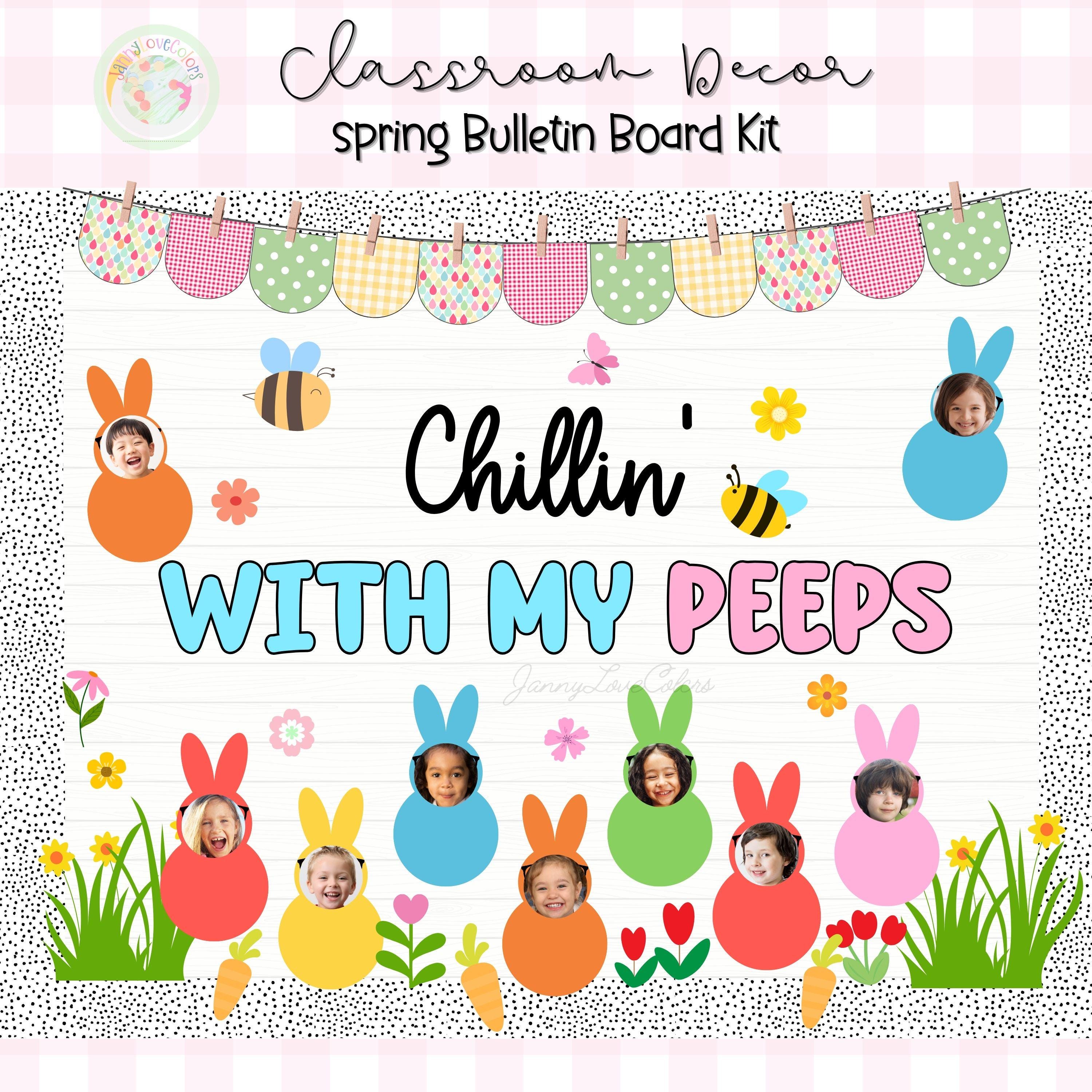 Chillin’ With My Peeps Bulletin Board Kit | Spring Classroom Decor ...