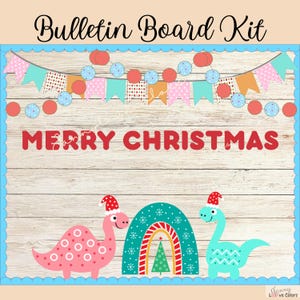 Christmas Bulletin Board Kit December Bulletin Board Kit Dinosaur Door ...