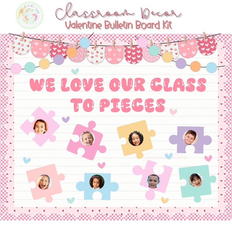 Valentine Classroom Bulletin Board | February School Decor | Editable ...