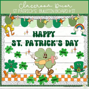 St Patrick’s Day Bulletin Board | Clovers Bulletin Board | March Door ...