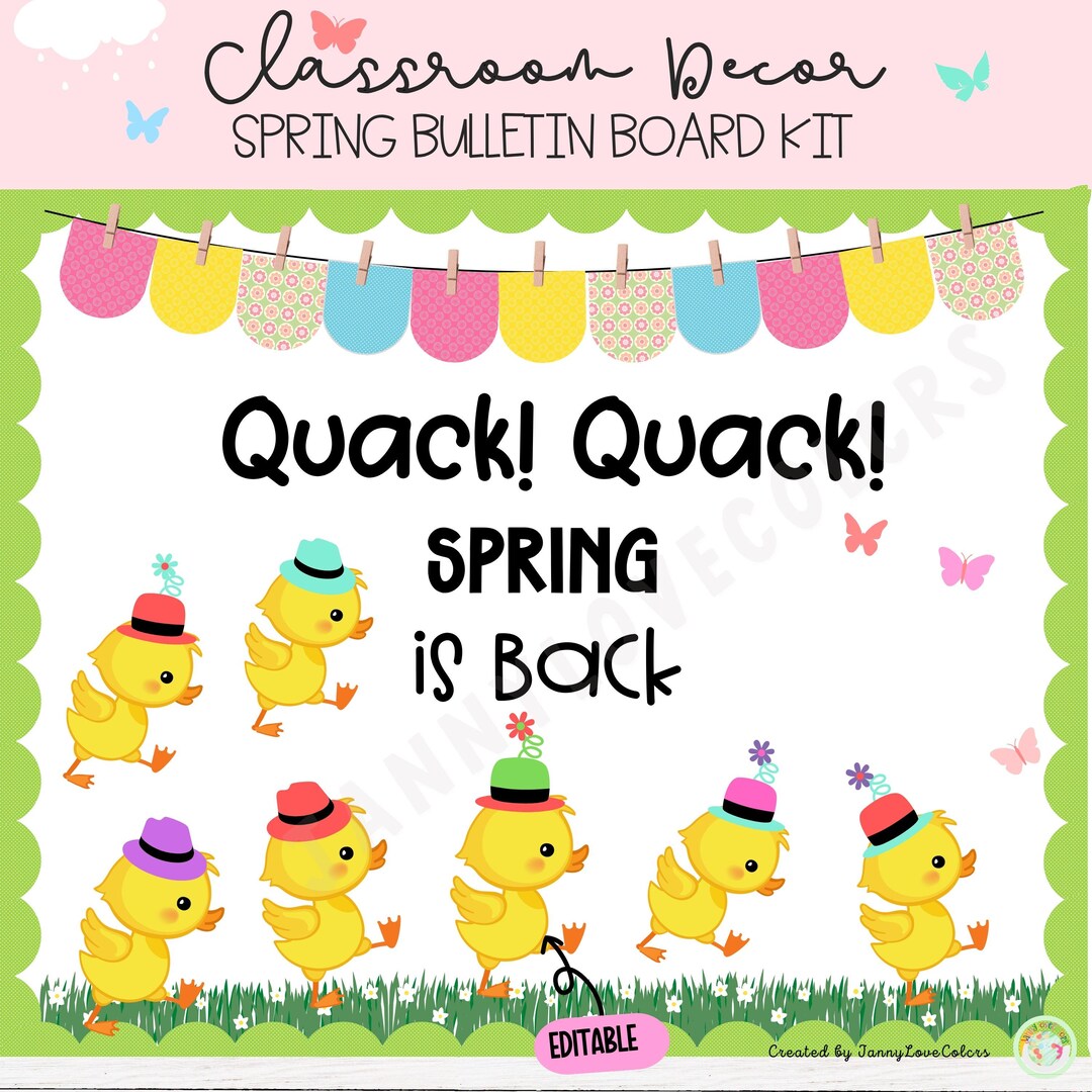 Ducks Spring Bulletin Board Kit Door Decor March & April Classroom ...