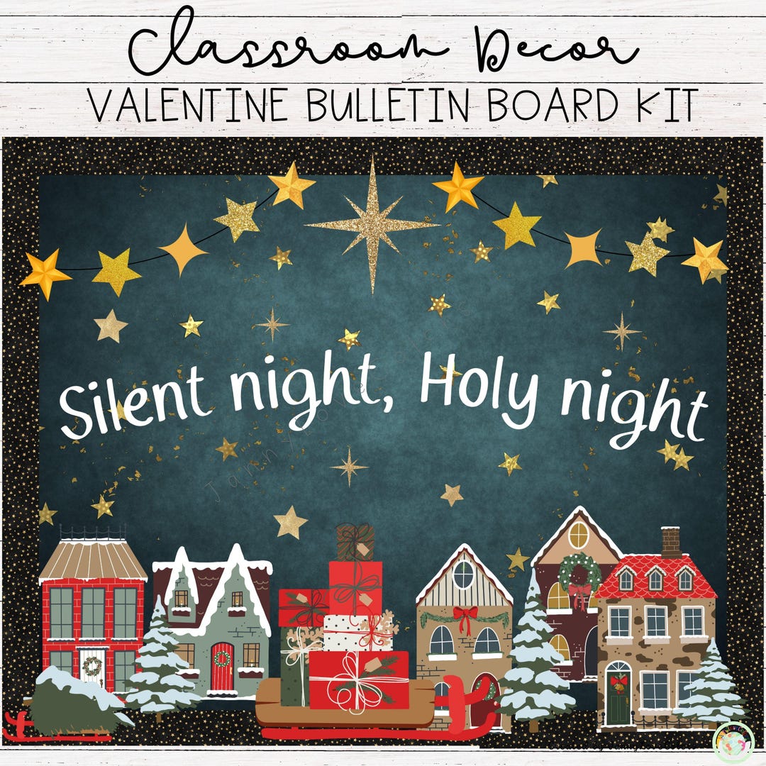 Silent Night Nativity Bulletin Board Kit: Christmas Church Decor (PDF ...