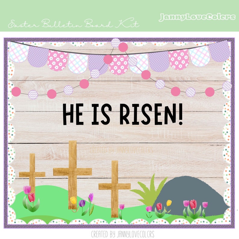 Resurrection Easter Bulletin Board Kit Classroom Decor - Etsy