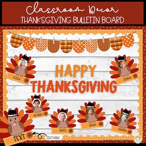 Thanksgiving Turkey Bulletin Board Kit: Classroom Decor (digital ...
