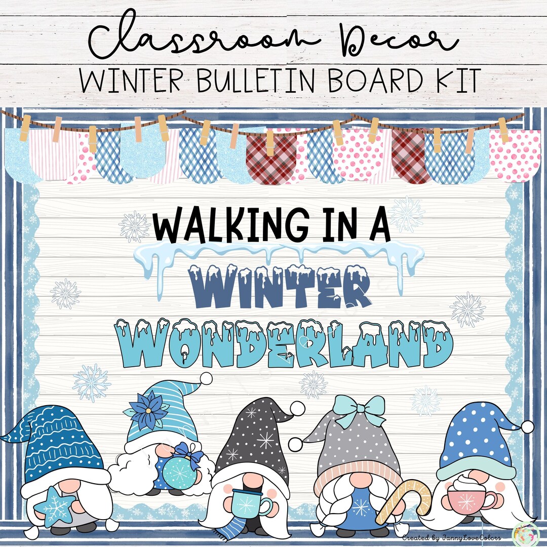 Winter Gnomes Bulletin Board Kit: January Classroom Decor (PDF) - Etsy