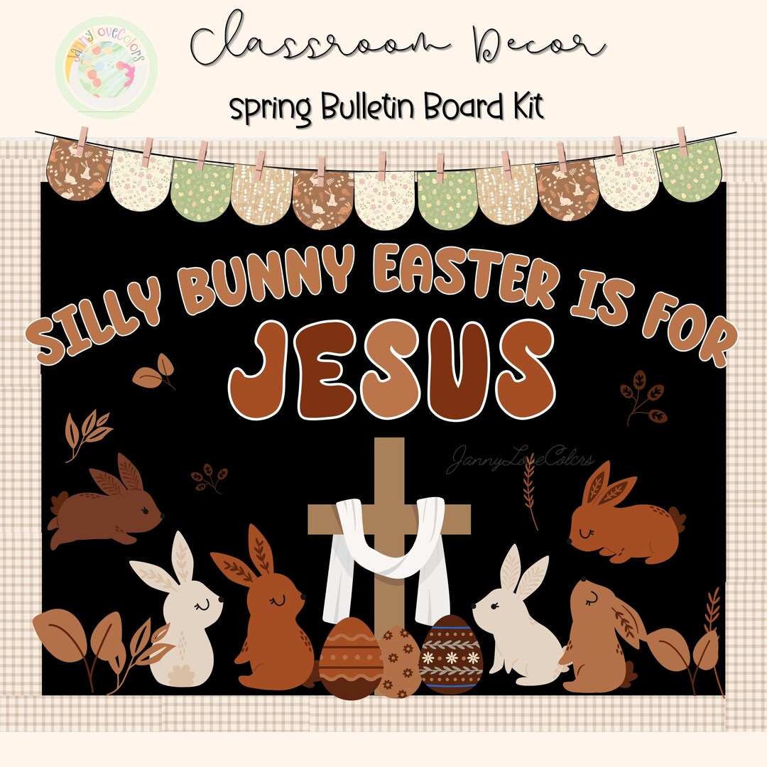 Boho Easter Bulletin Board Kit | Christian Spring Classroom Decor ...