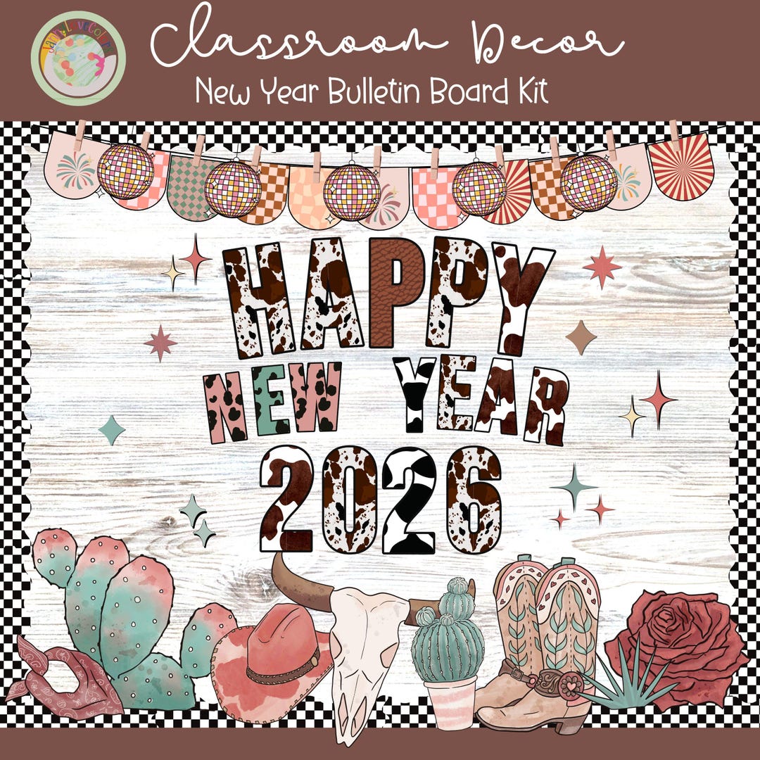 Western New Year Bulletin Board Kit | Cowgirl Classroom Decor | January ...