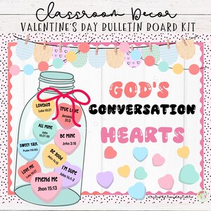 God's Conversation Hearts Bulletin Board Kit: Christian Classroom Decor ...