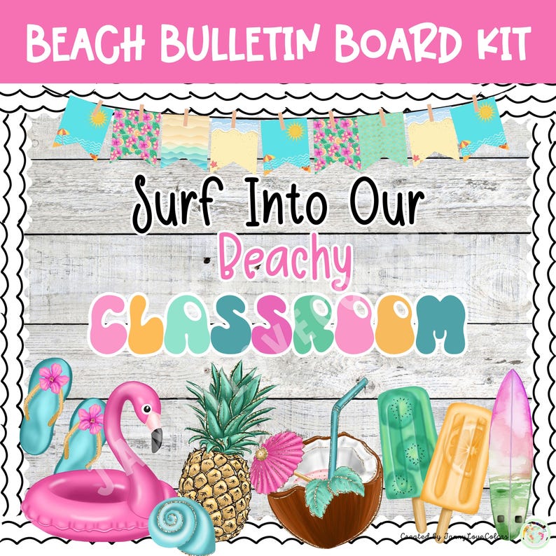 Beach Bulletin Board Kit | Beach Theme Classroom Decor | Back to School ...