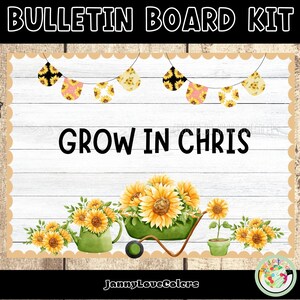 Spring Church Bulletin Board Kit: Sunflower Decor (printable) - Etsy