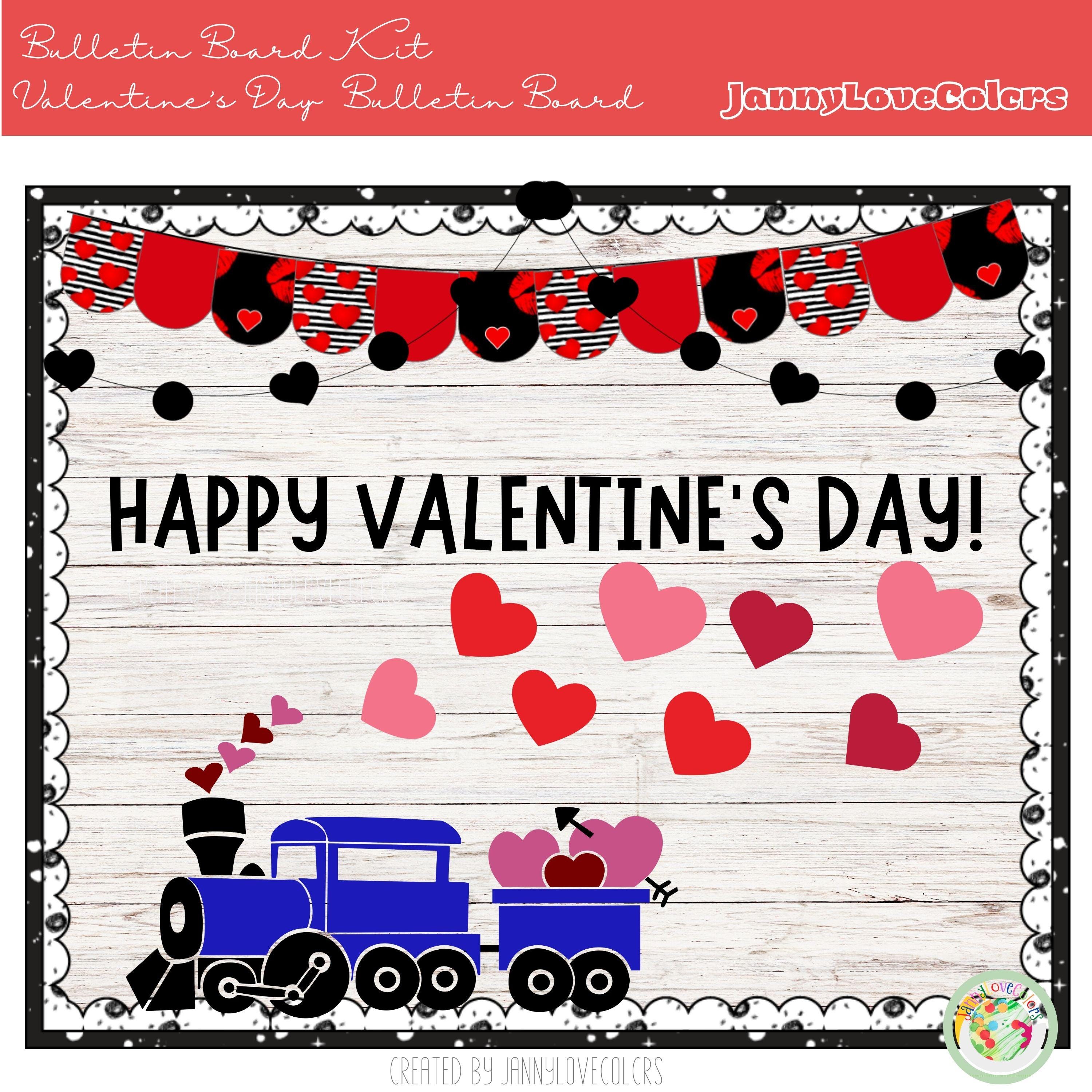 February Bulletin Board Kit: Valentine's Day Classroom Decor (editable ...