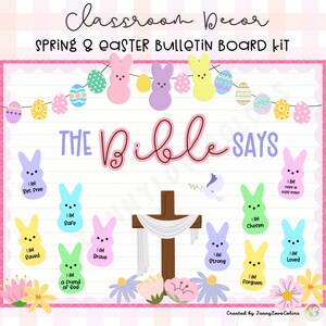 Christian Easter Bulletin Board Kit | Biblical Affirmations | Spring ...