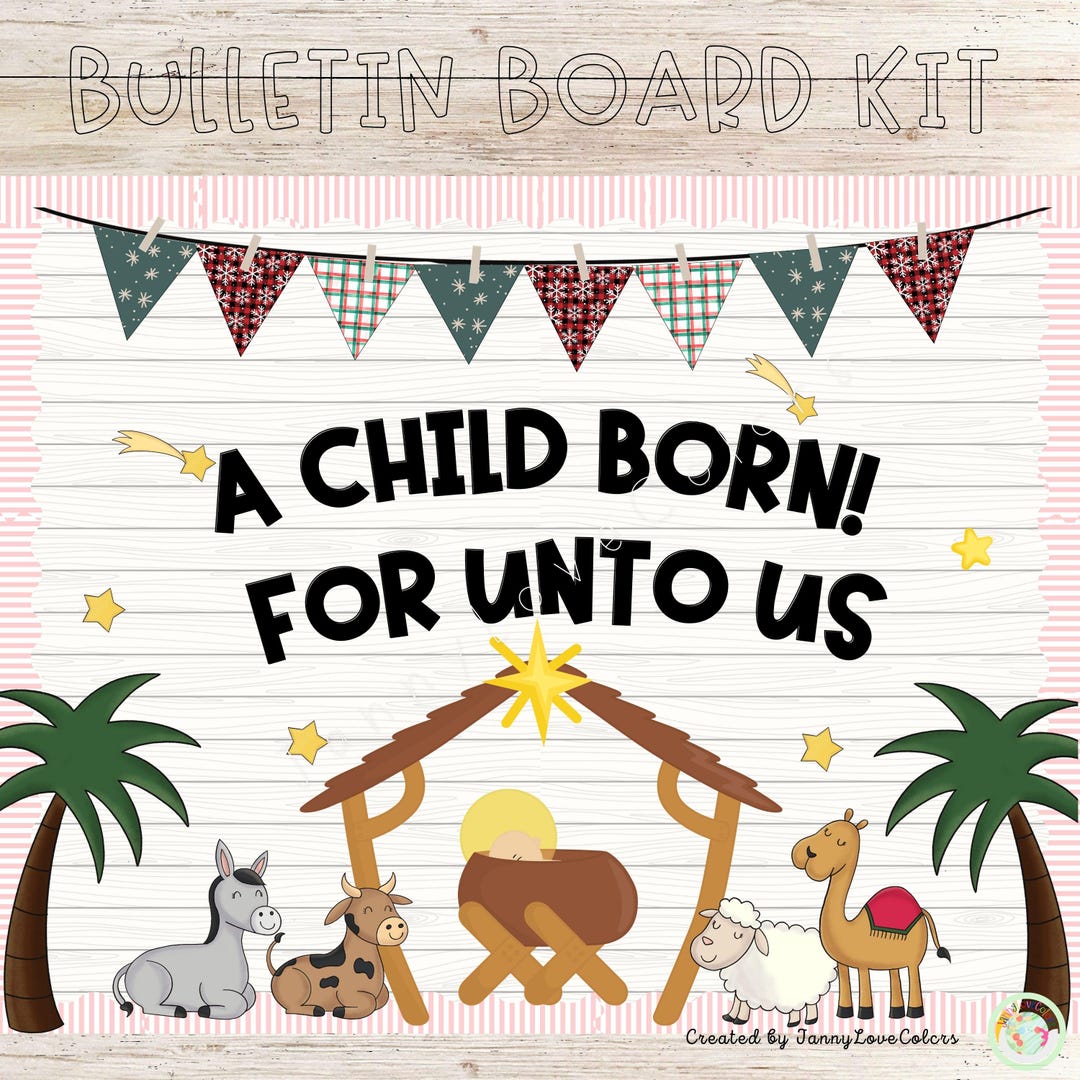 Nativity Bulletin Board | Christian Classroom Decor | Bible Verse ...