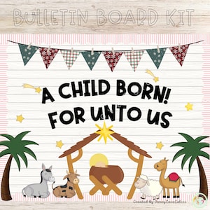 Nativity Bulletin Board | Christian Classroom Decor | Bible Verse ...