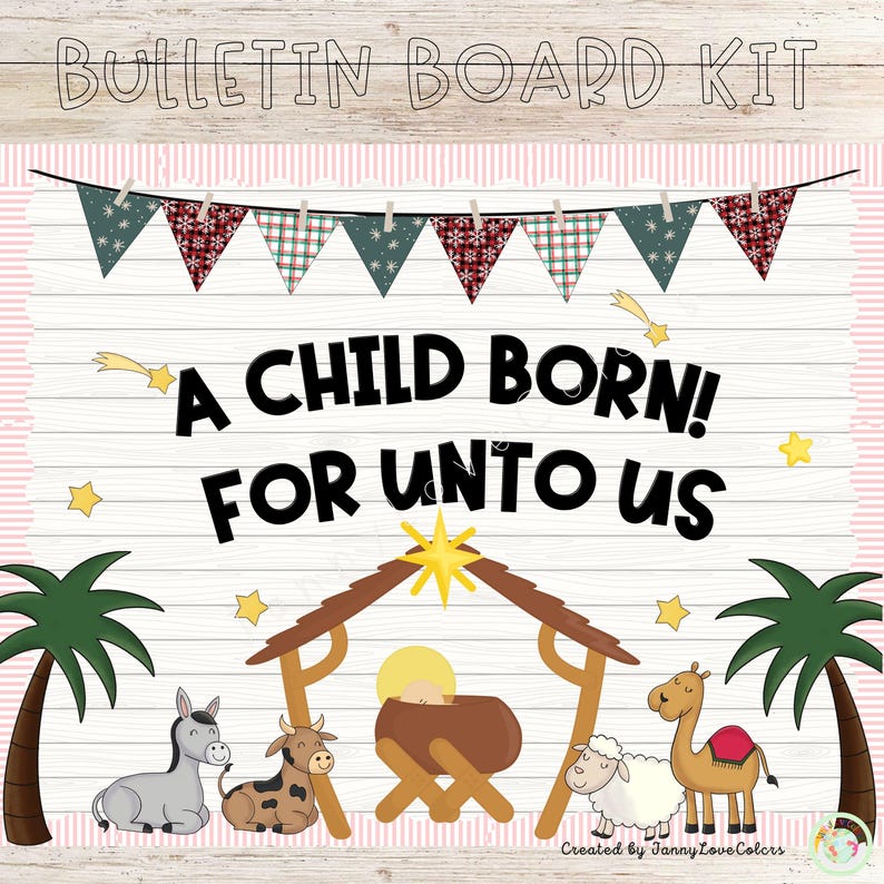Nativity Bulletin Board | Christian Classroom Decor | Bible Verse ...
