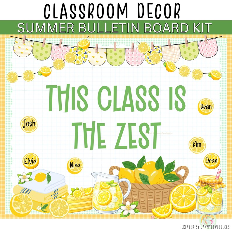 Lemon Bulletin Board Kit | Summer Classroom Decor, Kindness Theme ...