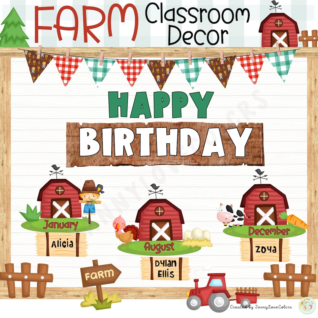 Farm Animal Classroom Decor | Birthday Display Chart | Teacher ...