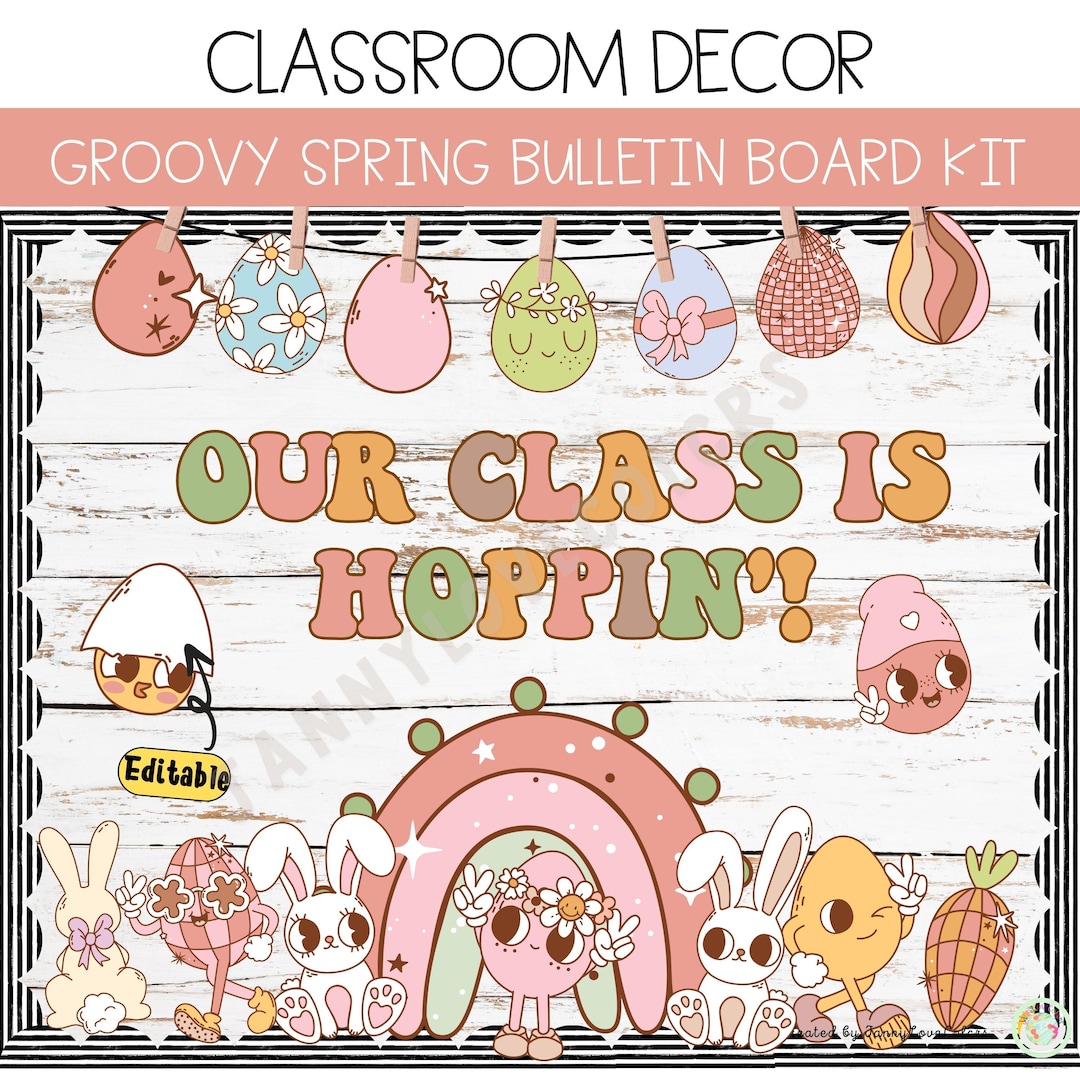 Easter Bulletin Board | Hoppin' Class Theme | Spring Door Decor ...