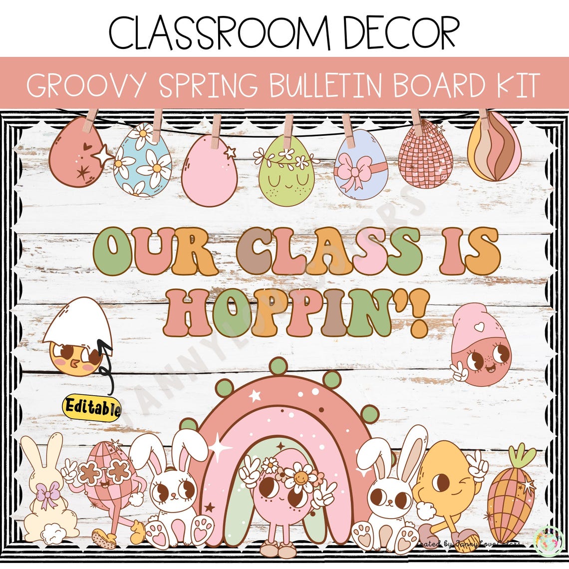 Easter Bulletin Board | Hoppin' Class Theme | Spring Door Decor ...