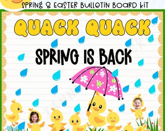 Spring Bulletin Board Printable Kit, Let’s Grow Together Flower ...