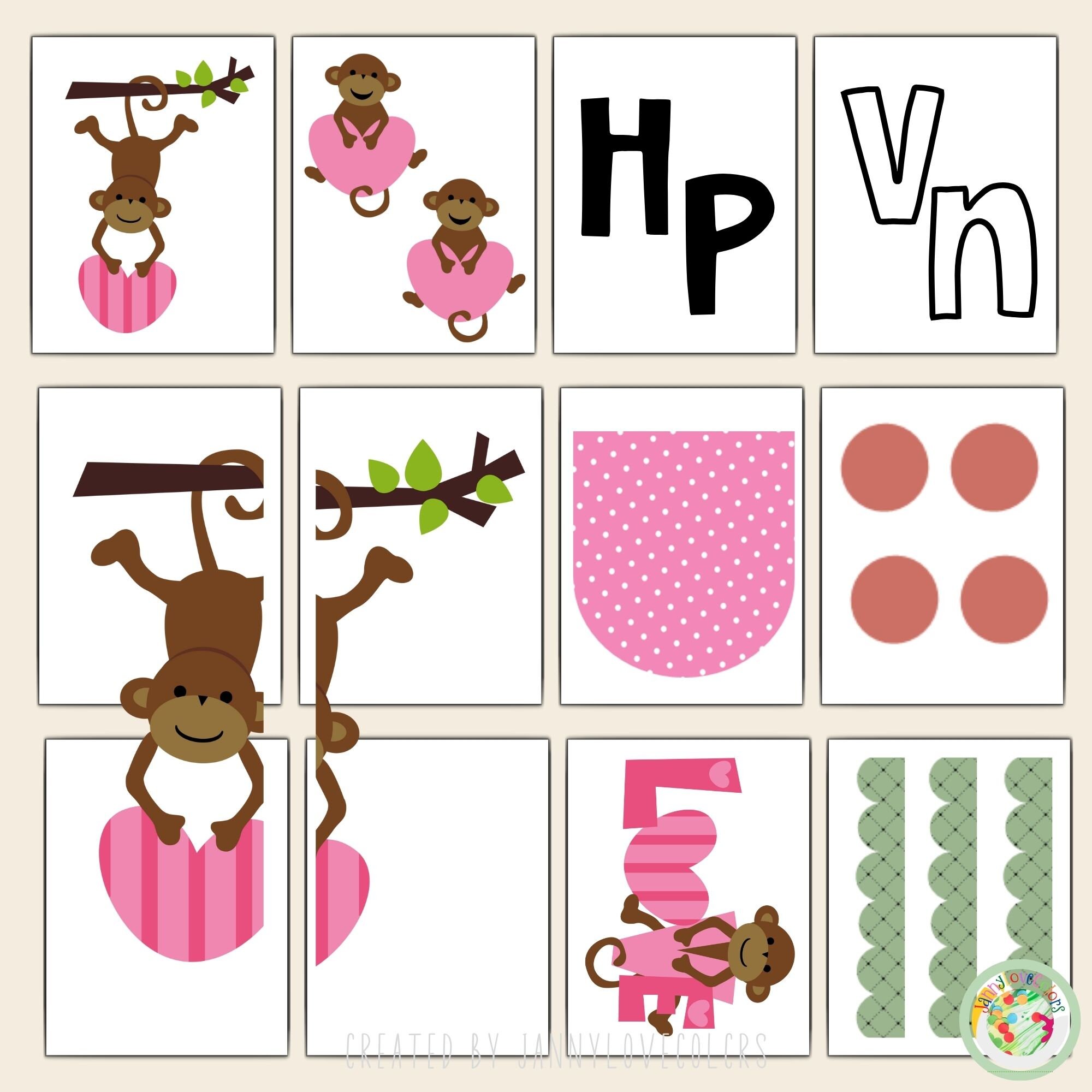 Valentine's Day Bulletin Board Kit Monkey Classroom Door Decor ...