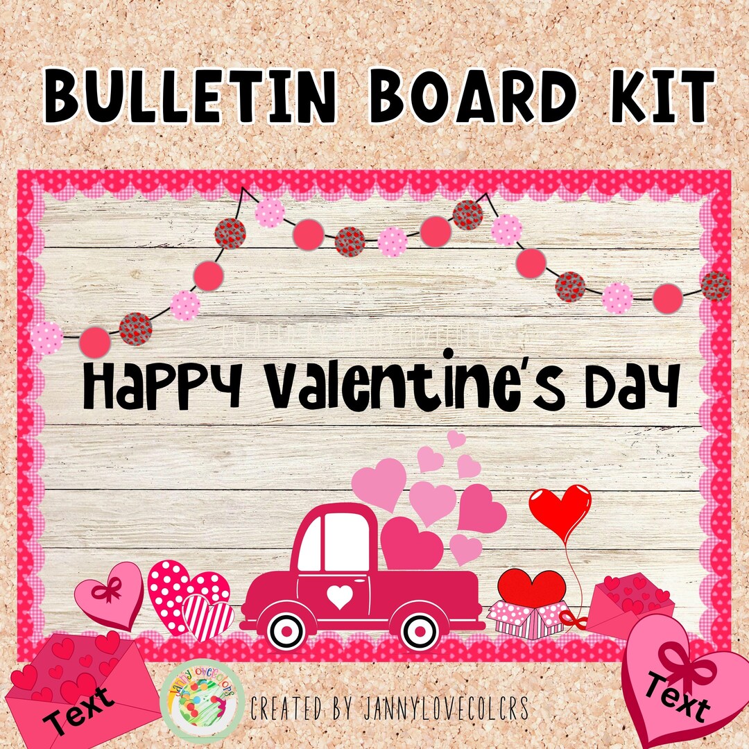 Valentine's Day Truck Bulletin Board Kit: Editable Classroom Decor ...