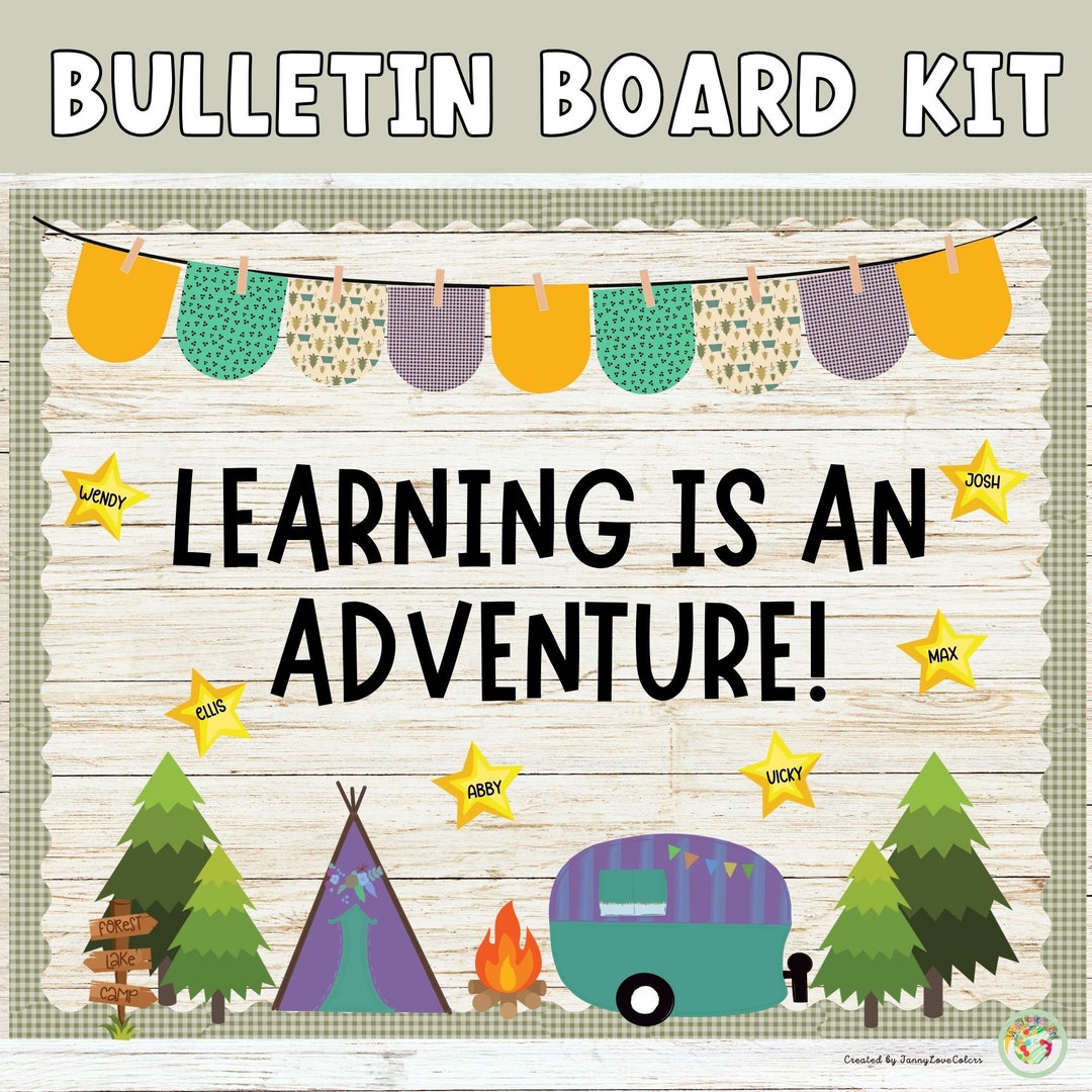 Camping Adventure Back to School Bulletin Board Kit | Summer Bulletin ...