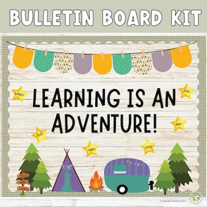 Camping Adventure Back to School Bulletin Board Kit | Summer Bulletin ...