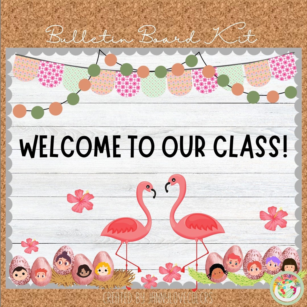Back to School, Flamingo Bulletin Board Kit, Classroom Decor or Door ...