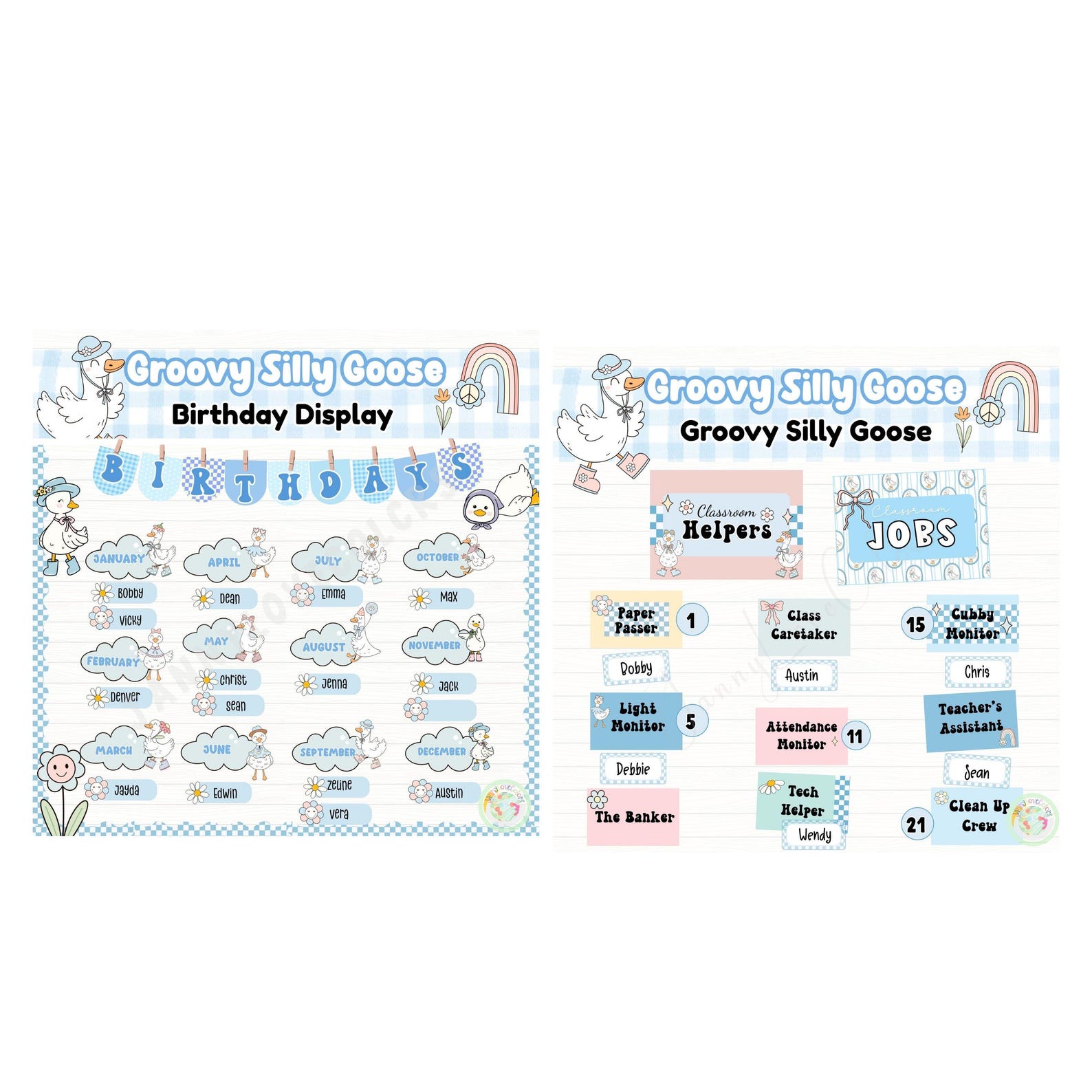 Groovy Silly Goose Classroom Decor Bundle: Pastel Theme - Etsy