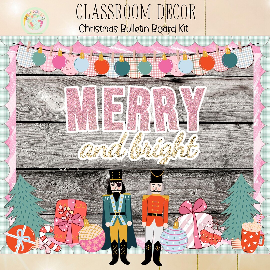 Christmas Bulletin Board Kit | December Door Decor (digital Download ...