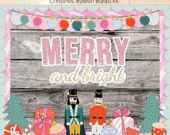 Retro Christmas Bulletin Board Kit, Groovy and Bright Hallway Decor ...