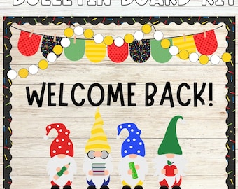 Back to School Gnomes Bulletin Board Welcome Back Gnomies Display Kit ...