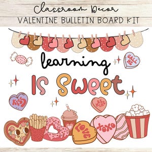 Retro Valentine's Day | February Winter Bulletin Board Kit and Door ...