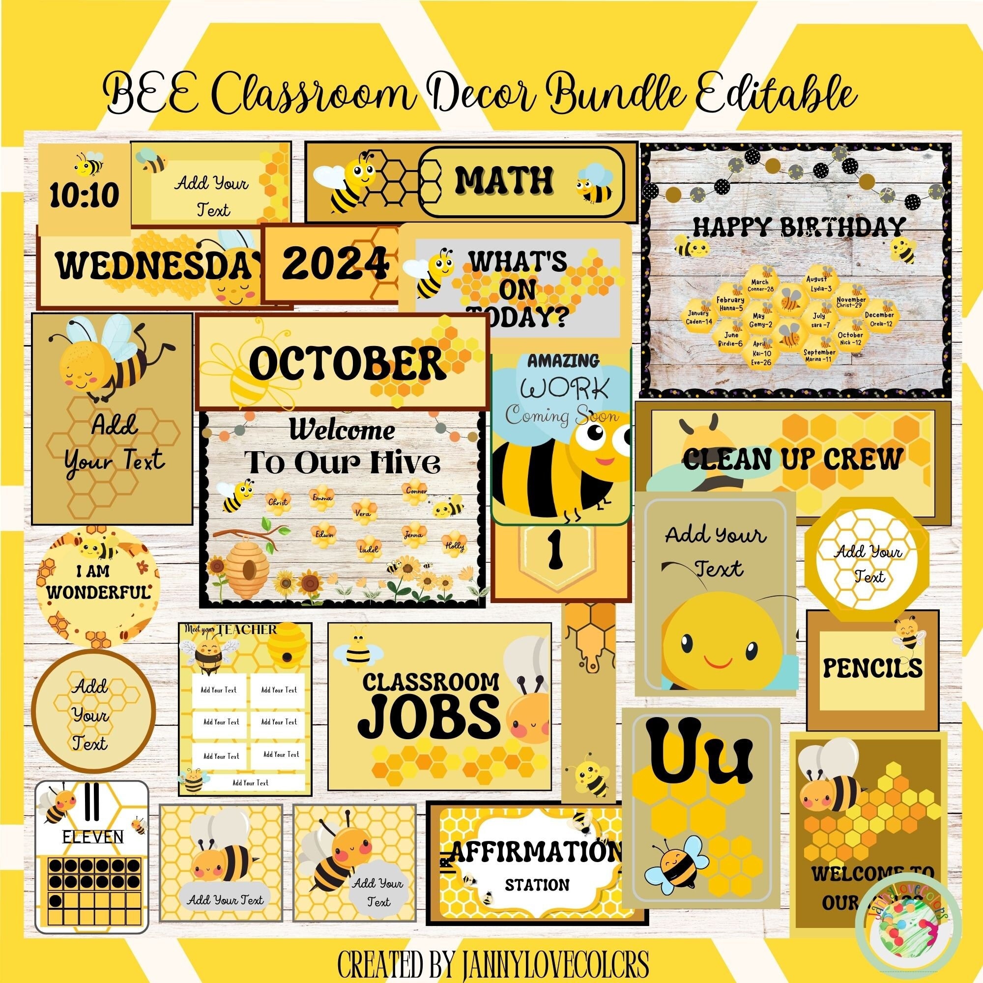 BEE Classroom Decor Bundle: Printable, Editable (PDF) - Etsy