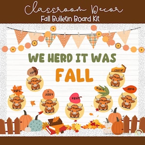 Highland Cow Fall Bulletin Board Kit: Autumn Classroom Decor (PDF Files ...