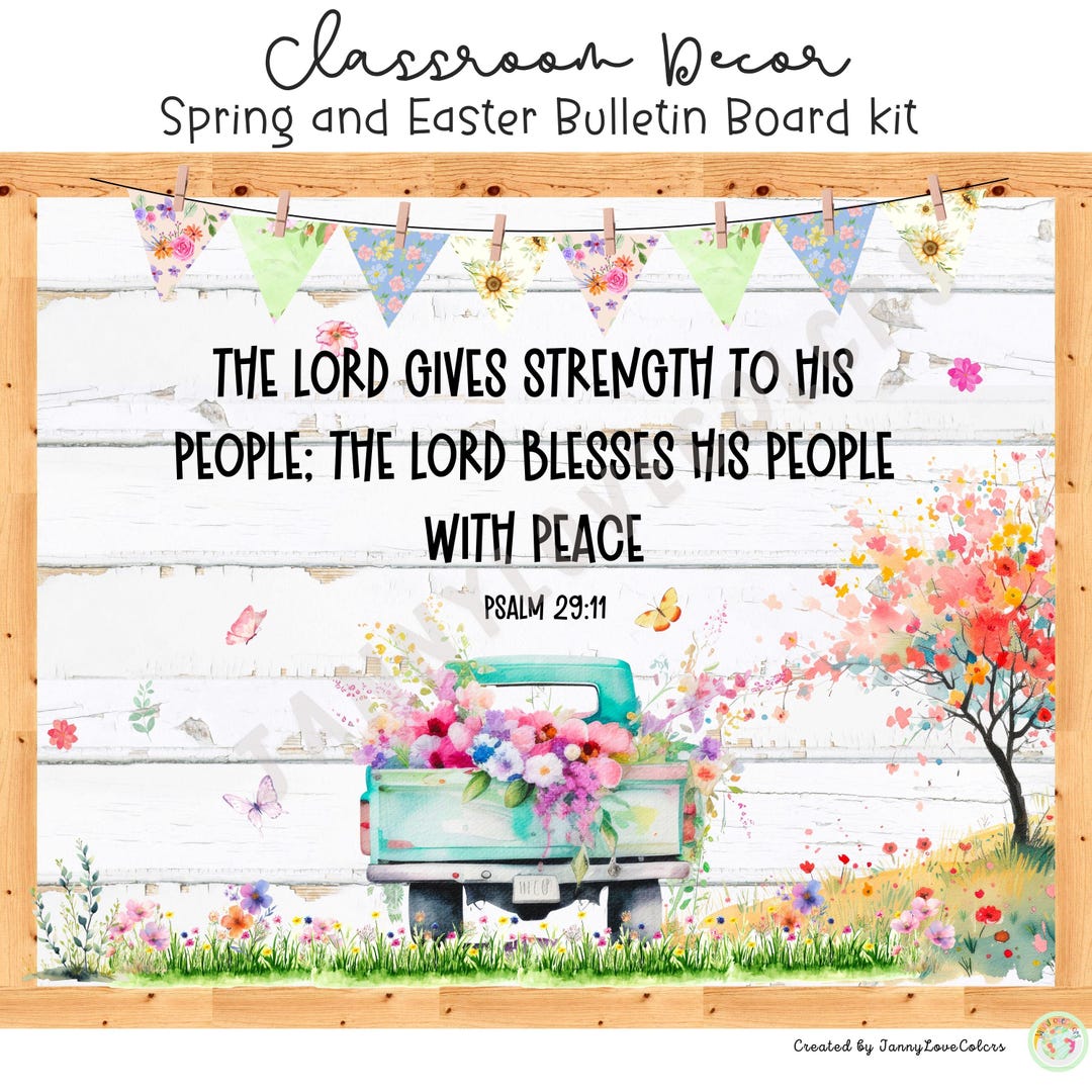 Spring Bulletin Board Kit | Christian Bible Verse Bulletin Board ...