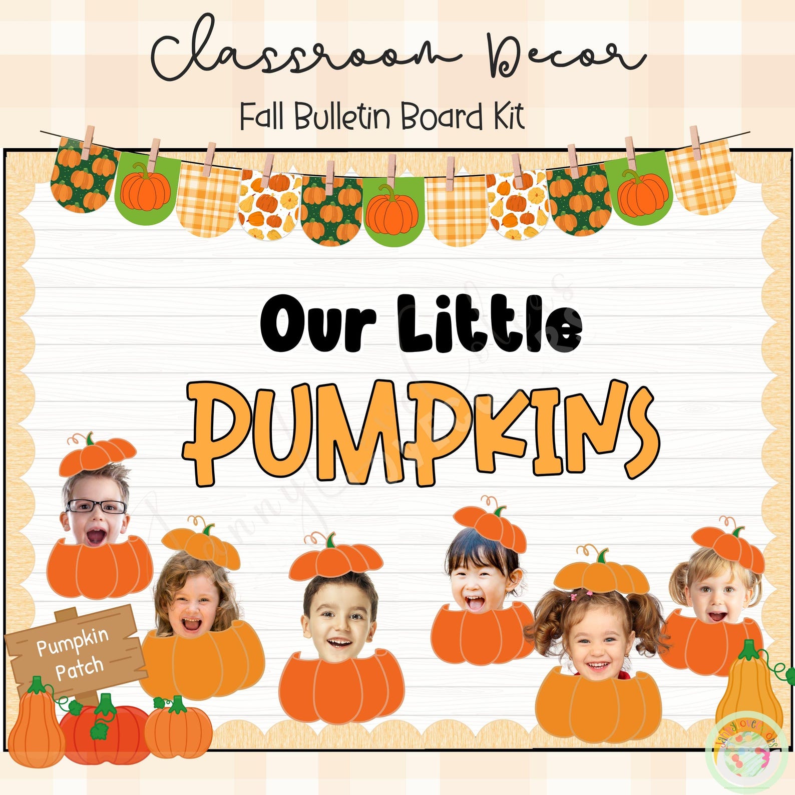 Pumpkin Patch Bulletin Board Kit: Fall Classroom Decor (digital ...