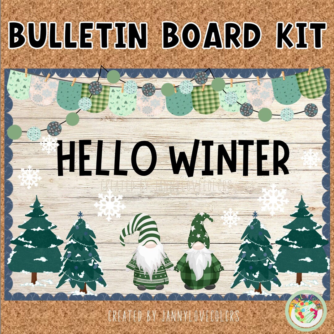 Winter Gnomes - January Bulletin Board Kit or Door Decoration ...