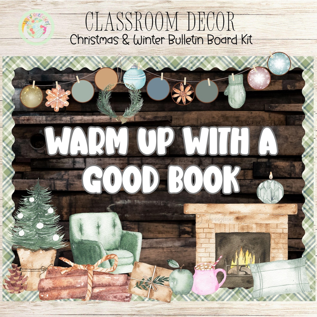 Cozy Winter Classroom Bulletin Board Kit | Christmas Reading Corner ...