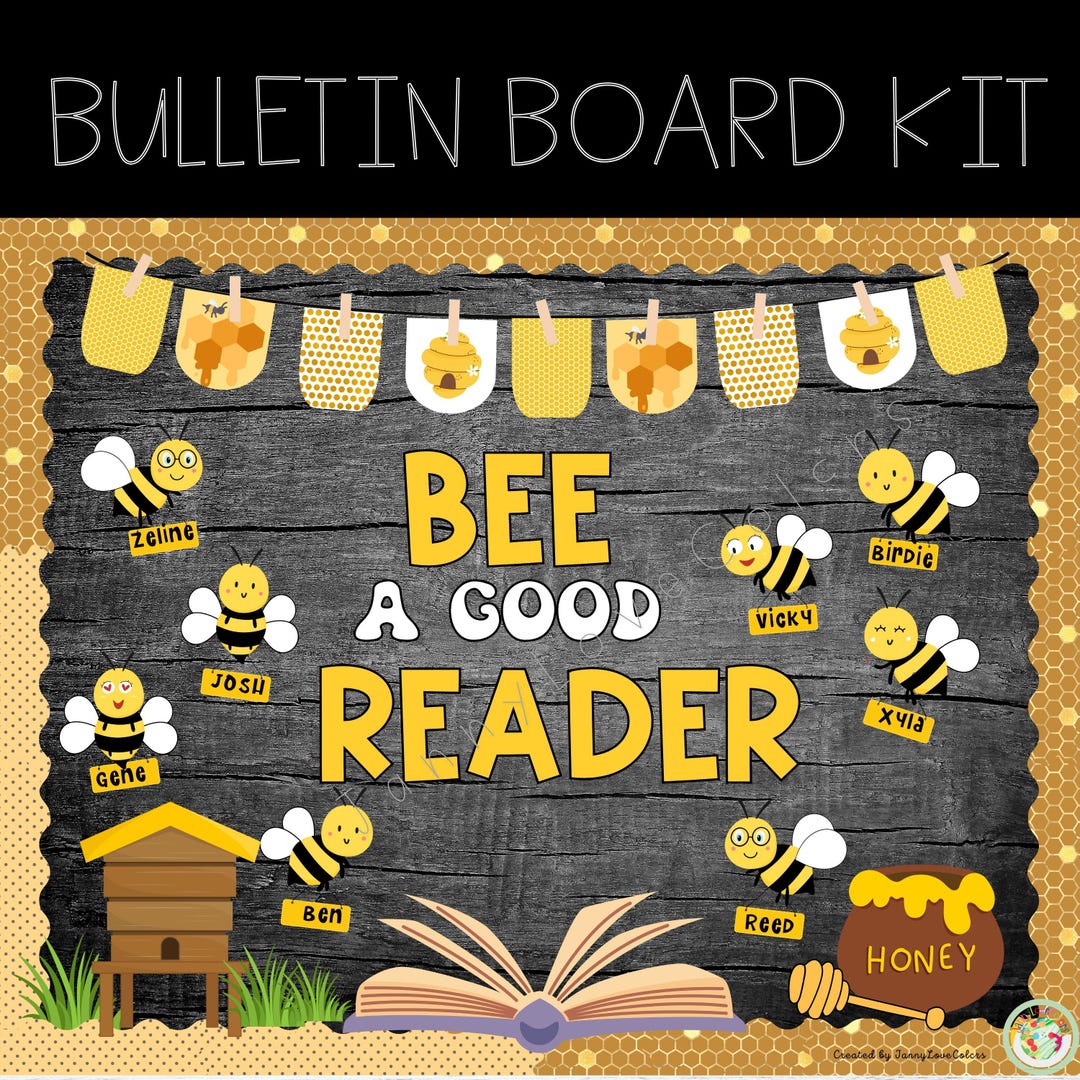 Bee Reading Bulletin Board Spring Summer Library Boards Door Decor - Etsy