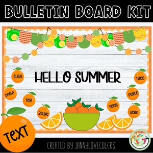 Orange Bulletin Board Kit | Summer Bulletin Boards Digital | May ...