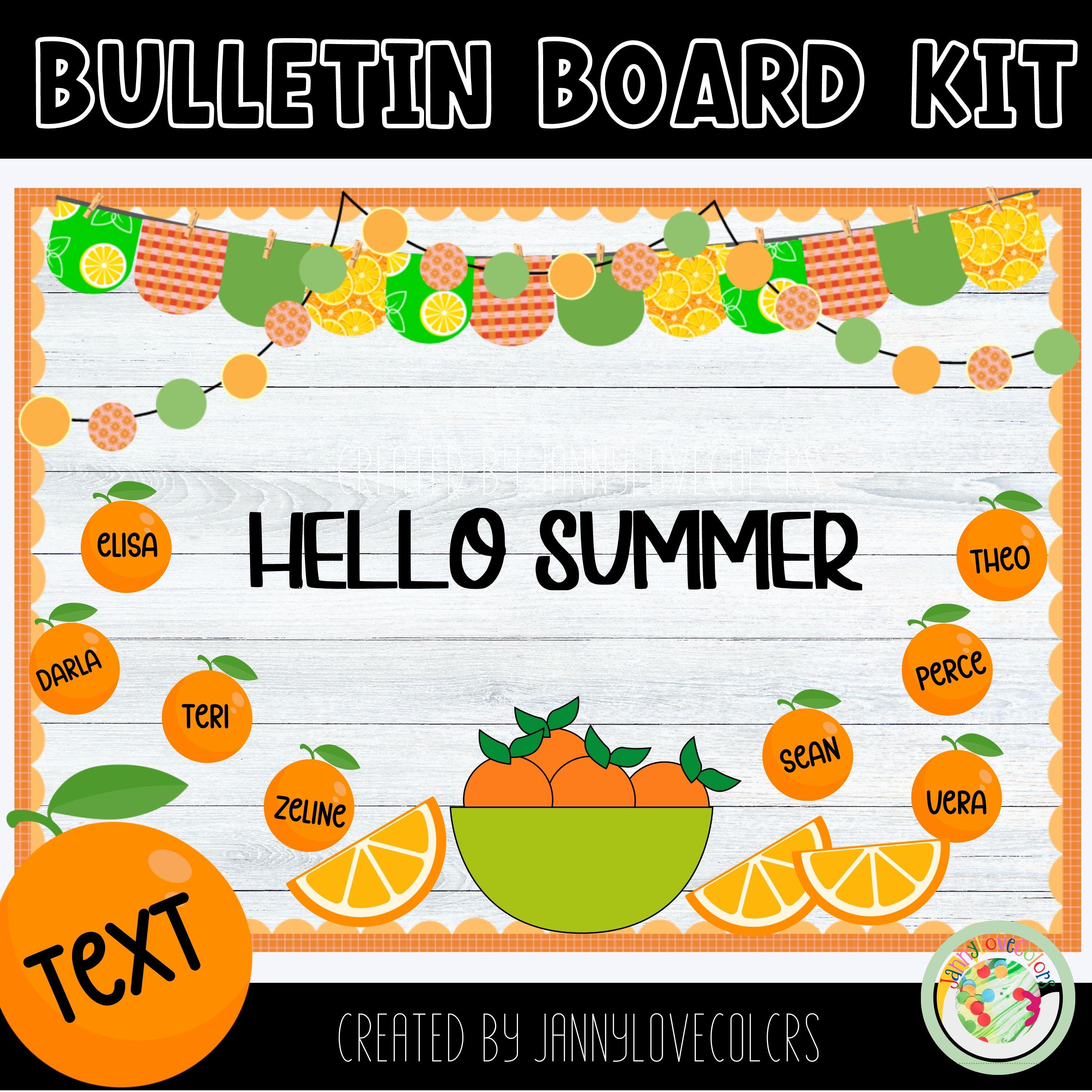 Orange Summer Bulletin Board Kit: Classroom Decor (digital Download) - Etsy
